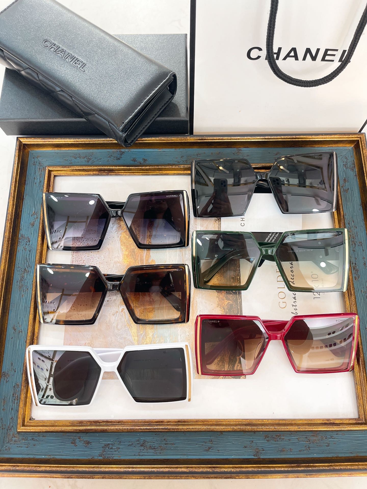 US$ 113.05 - 1:1 quality version Side double C box sunglasses - www ...