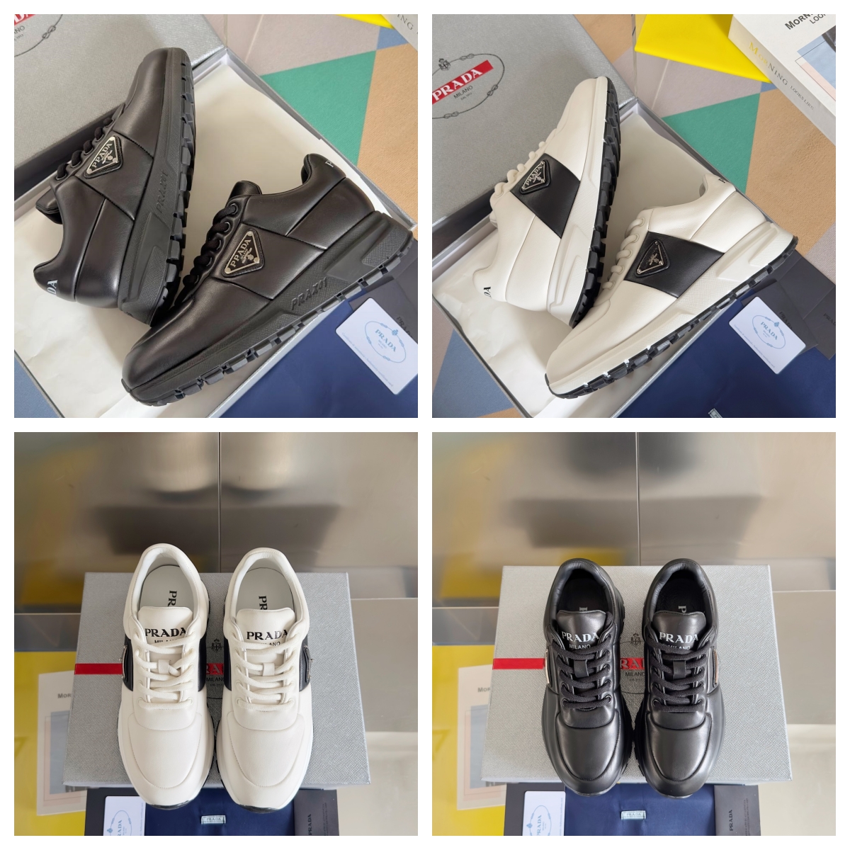 US$ 284.91 - 1:1 quality version Thick Sole Triangle Label Leather ...