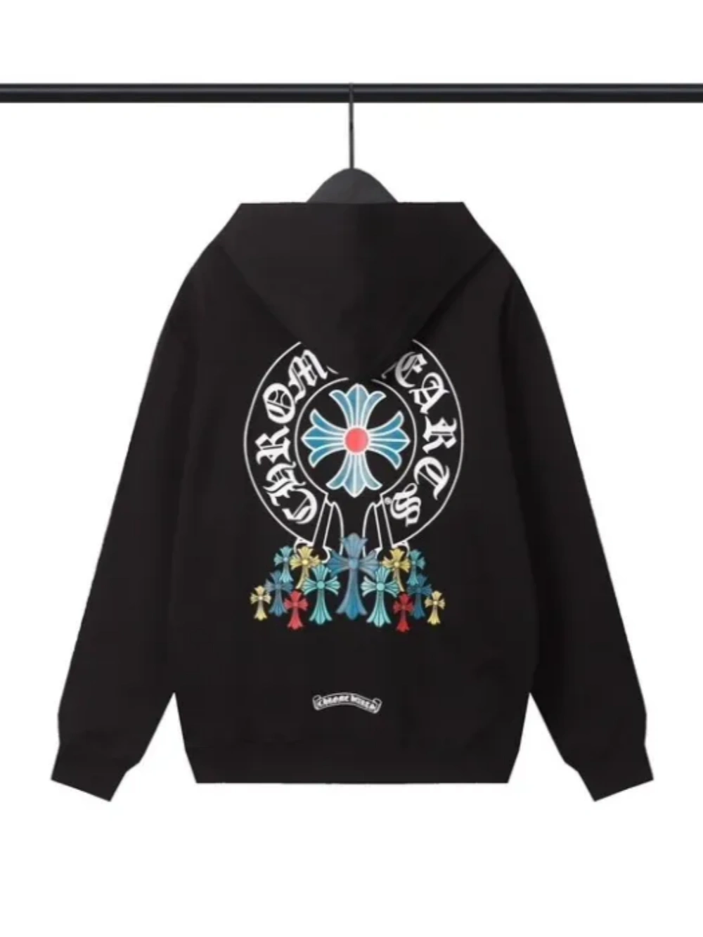 US$ 67.43 - Hipster Cross Chain Print Hoodie - www.youngrich.co
