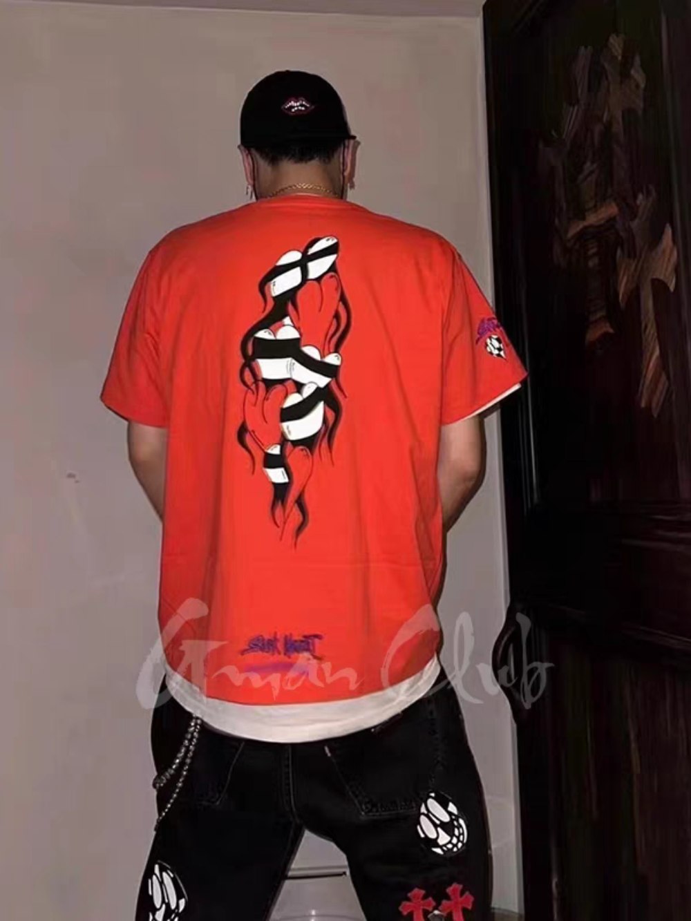 US$ 41.93 - Mattyboy Graffiti Flame Heart tee - www.youngrich.co