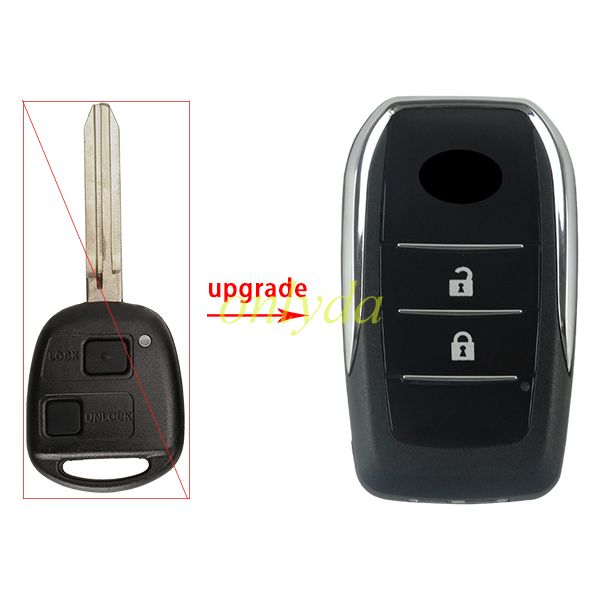 For Toyota 2 button upgrade remote key blank