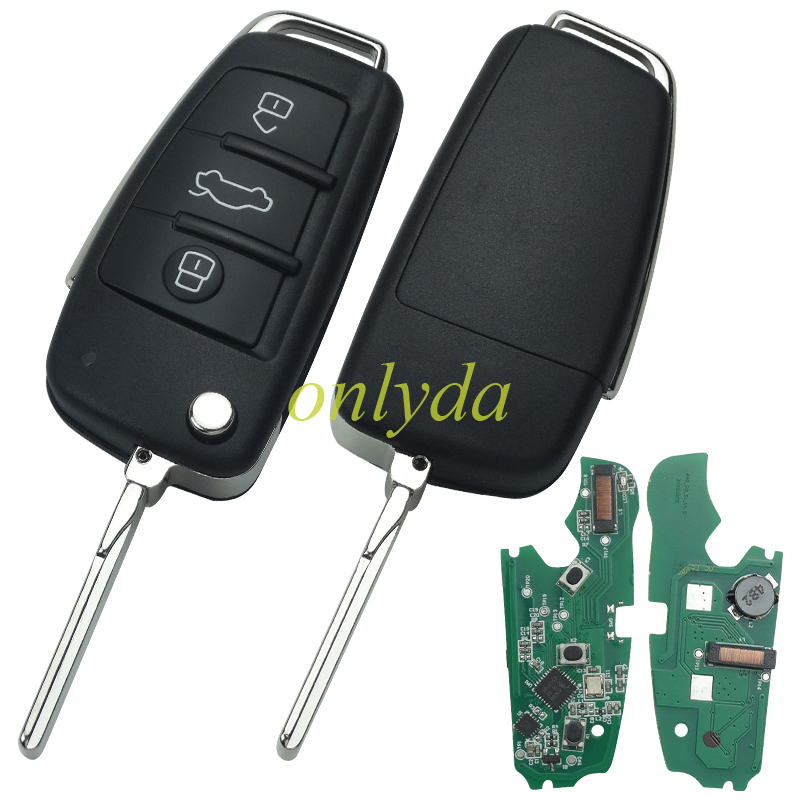 For Audi Q3 3 button remote key keyless go with ID48 chip with 434mhz ...