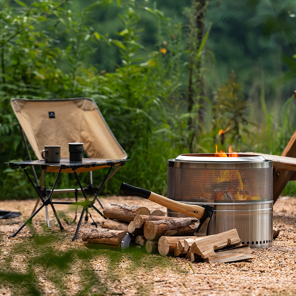 FireHiking Smokeless Fire Pit Portable Camping Firepit With Mesh Layer ...