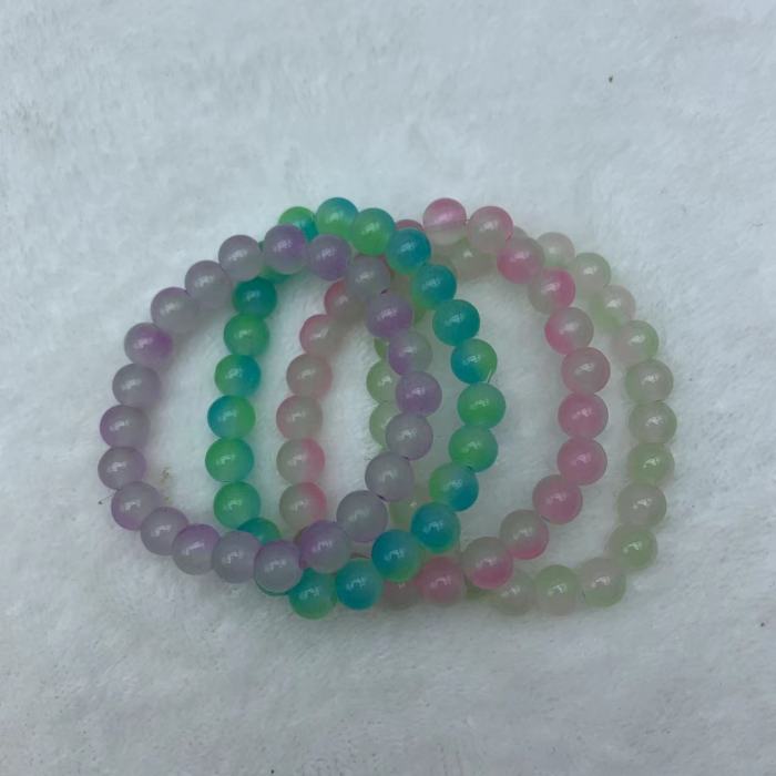 8mm double color beaded bracelet