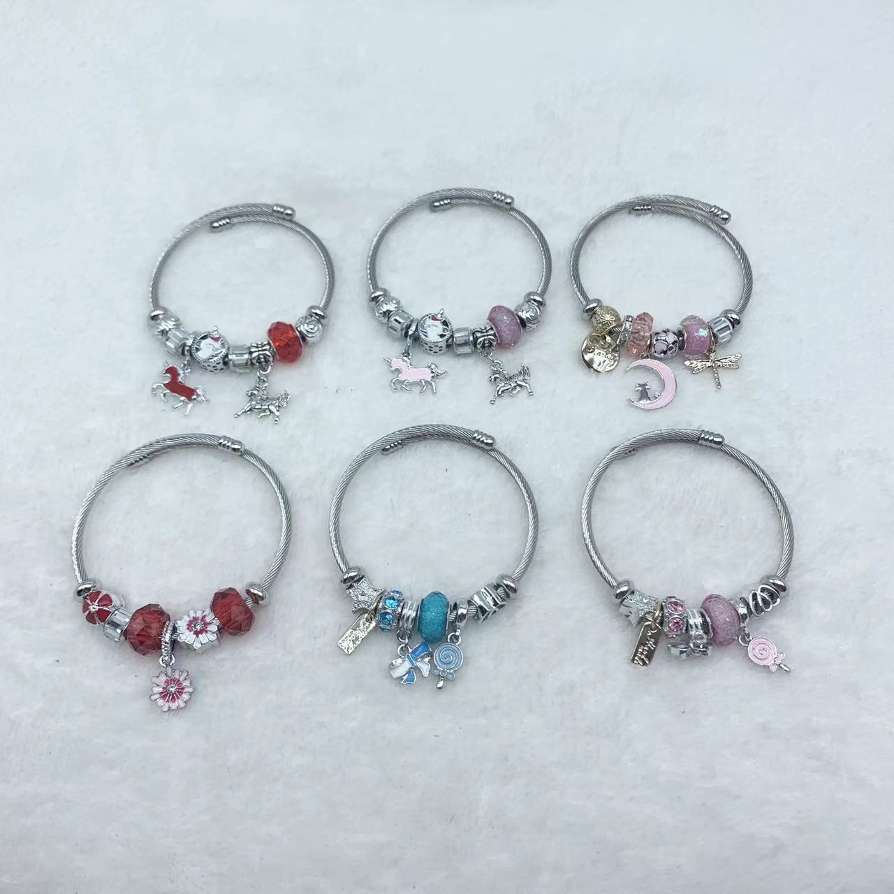 sliver charms bangle