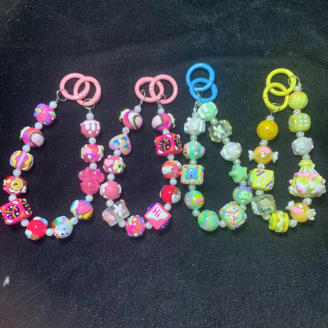 Hand-painted bead key chain