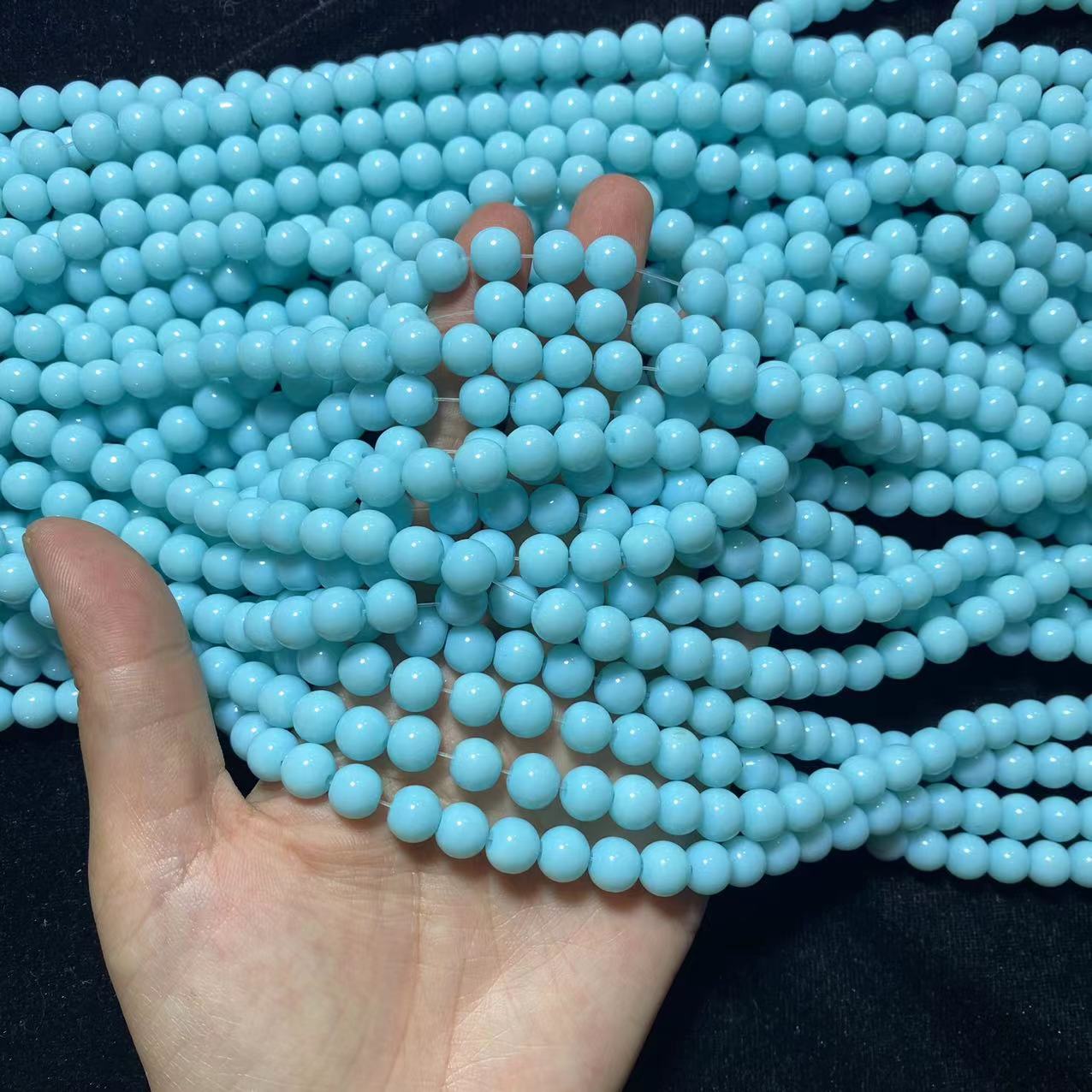 8mm lake blue bead