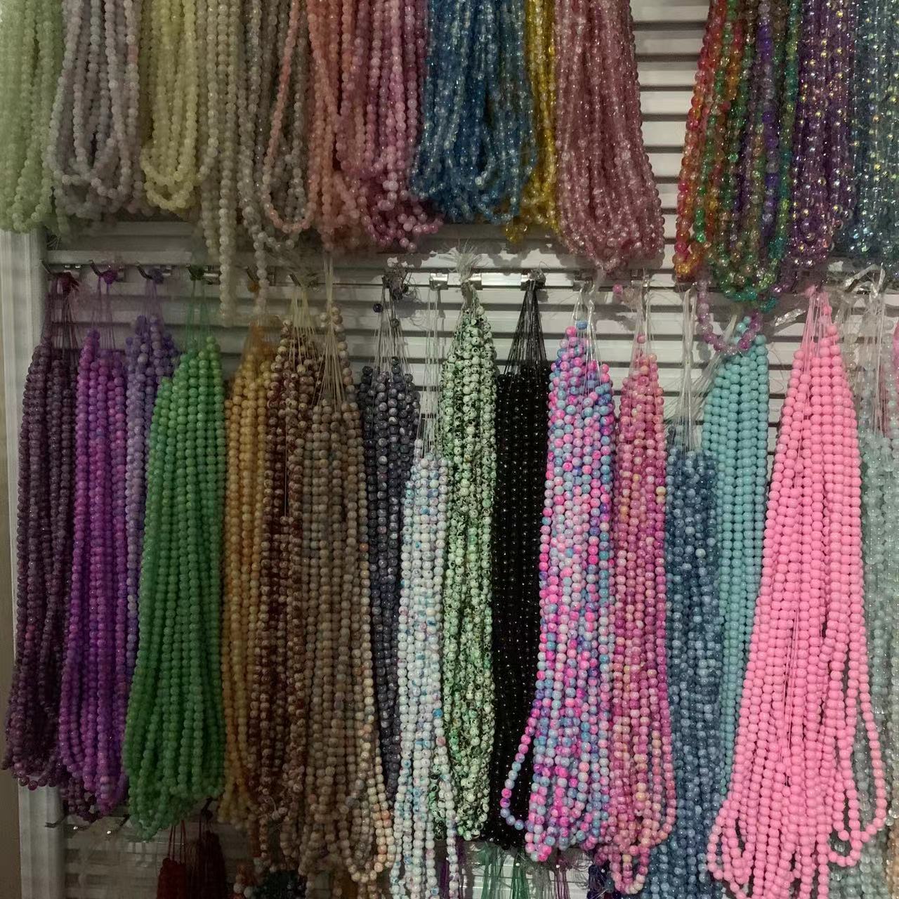 random color 8mm glass bead strands
