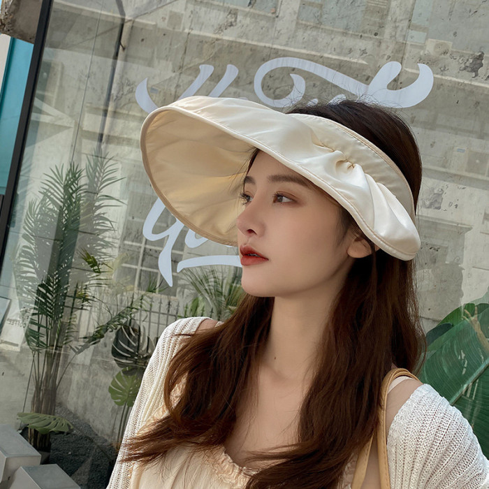 New Women's Sunshade Wide Brim Beach UV Protection Sun Hat Headband