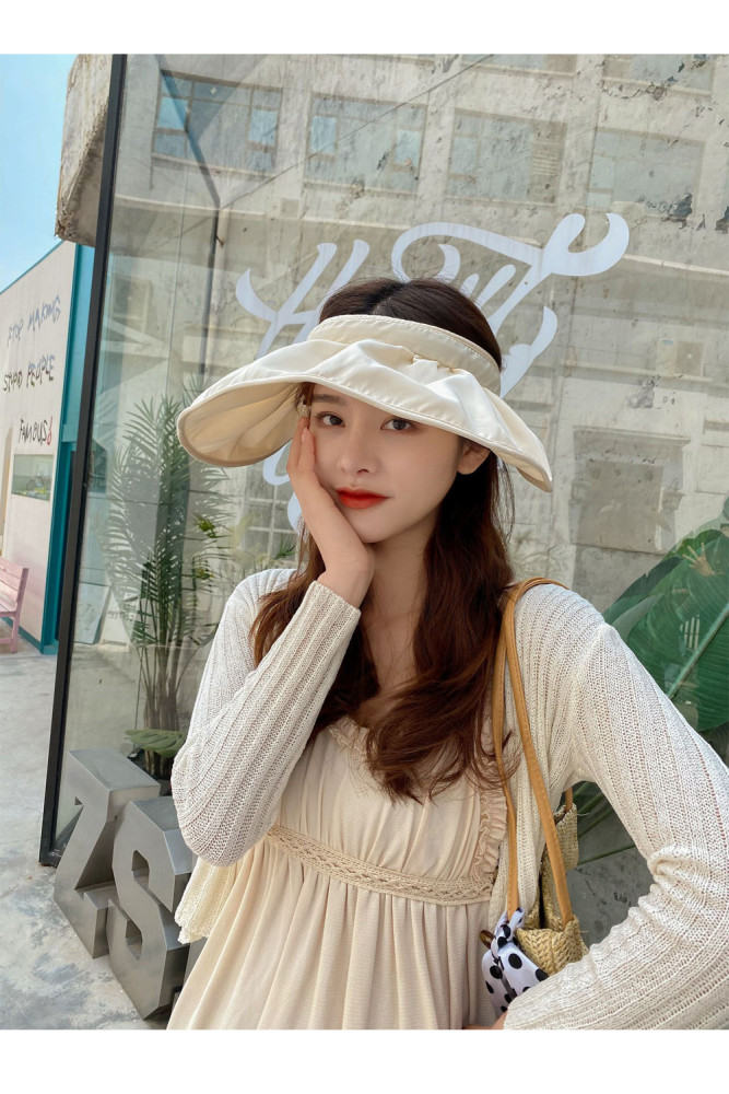 New Women's Sunshade Wide Brim Beach UV Protection Sun Hat Headband