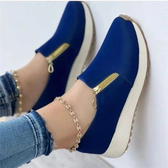 Women's Side Zipper Casual Sneakers