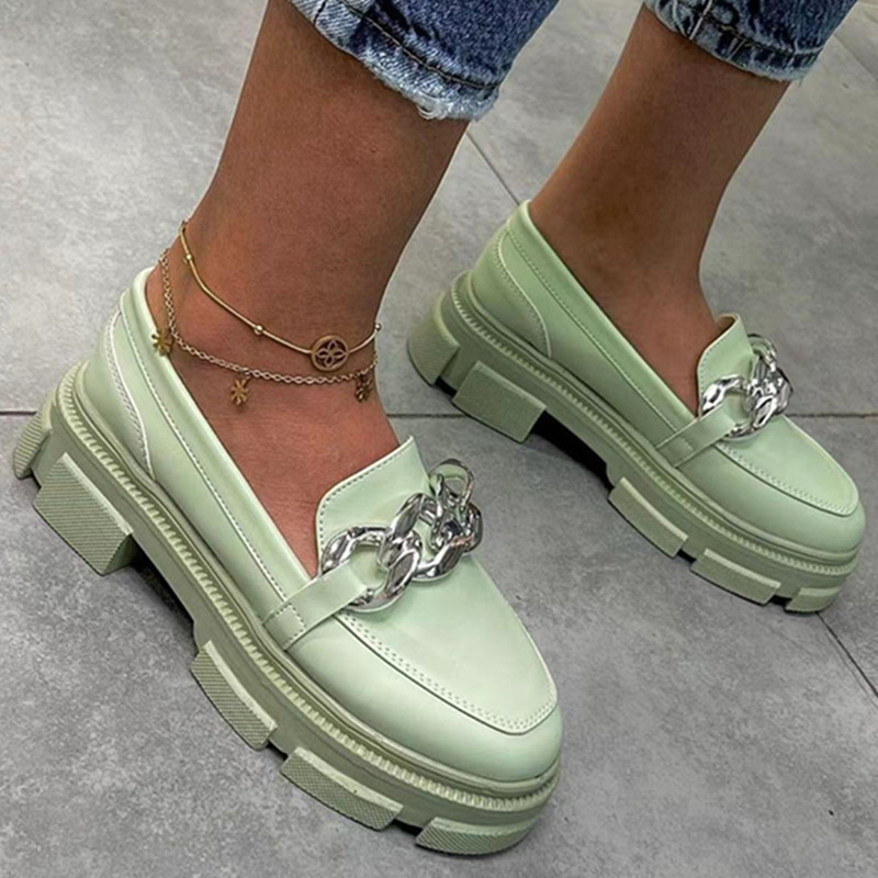Women's Metal Chain Colorblock Designed Platform Sneakers