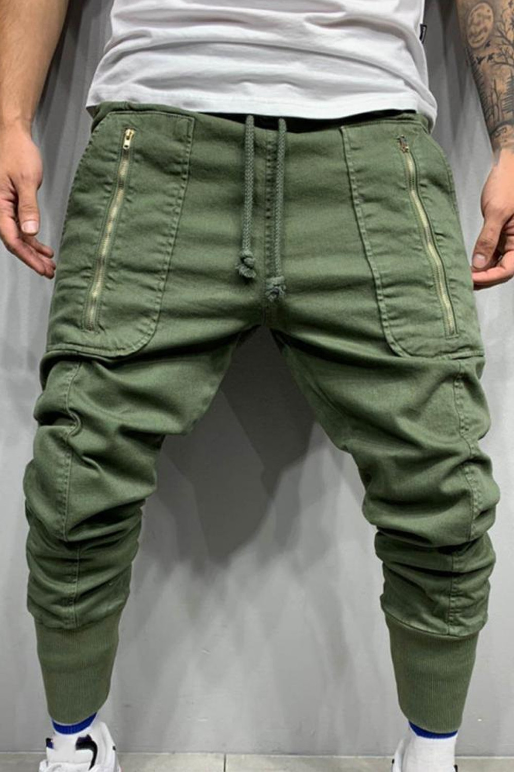 Men's Solid Color Fashion Casual Multi Pocket Hip Hop Style Jogging ...