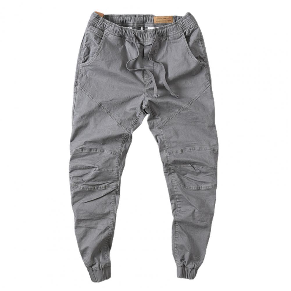 Men's Fashion High Waist Solid Color Drawstring Retro Classic Jogging ...
