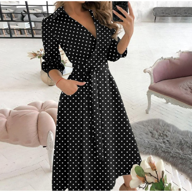 Elegant Short Sleeve Casual V-neck Letter Print Pocket Dresses