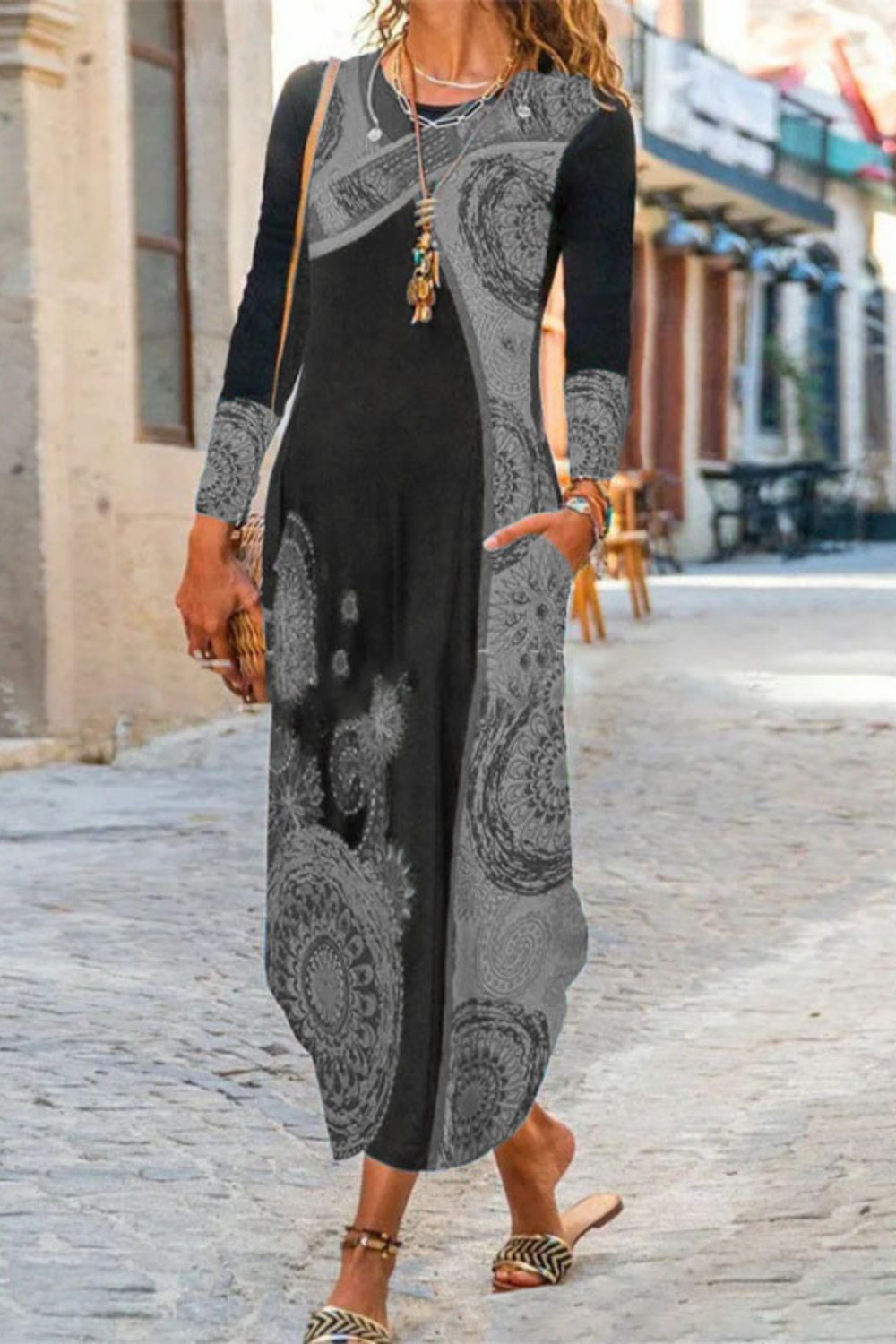 Women Loose Boho Vintage Casual Elegant Maxi Dresses