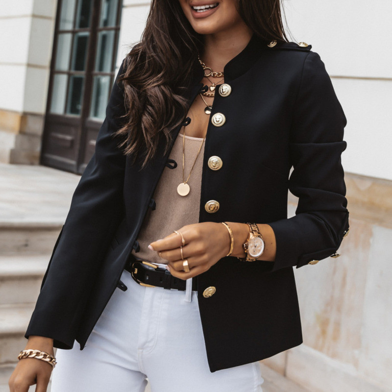 New Long Sleeve Row Buckle Jackets