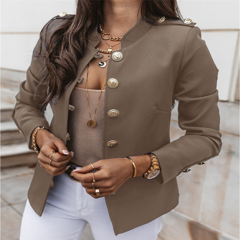 New Long Sleeve Row Buckle Jackets