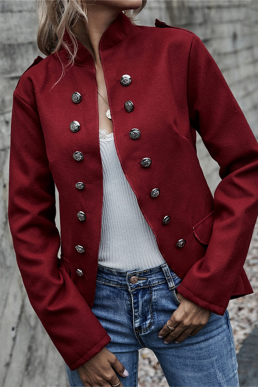 New Long Sleeve Row Buckle Jackets