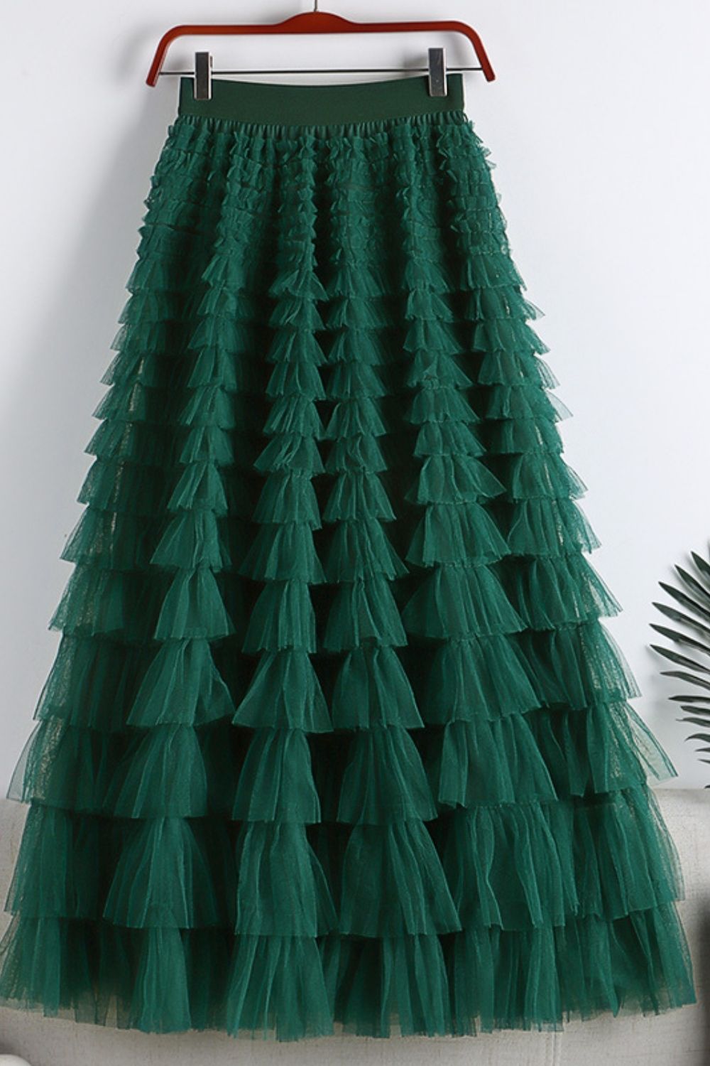 Fashion Extra Long Tulle Bohemian Solid Color Mesh Party Skirts