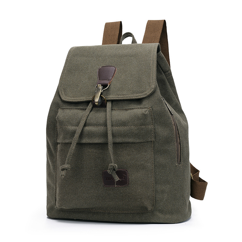 Women's Retro Canvas Travel Casual Bucket Backpack
