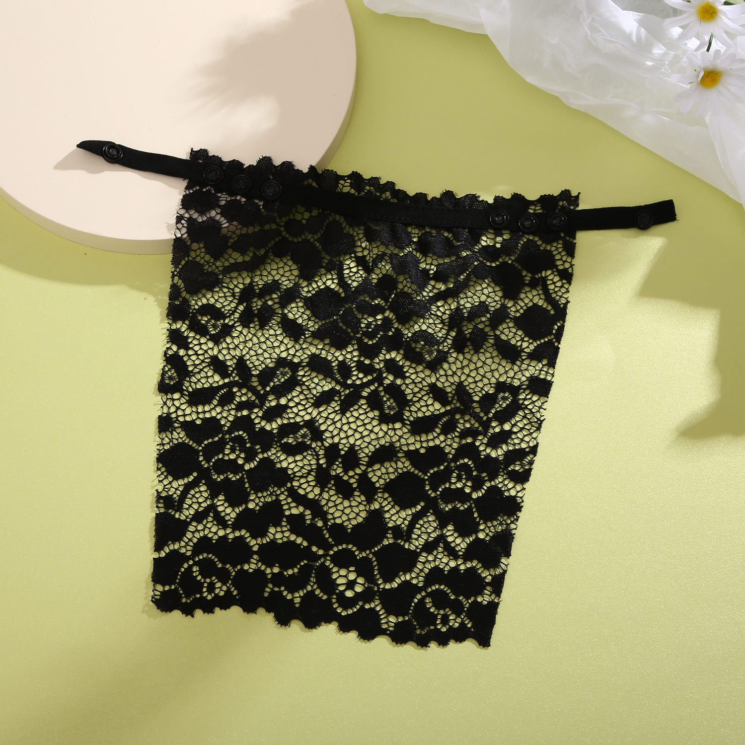 Floral Lace Mesh Chest Cover, Invisible Anti-peep Clip-on Detachable ...