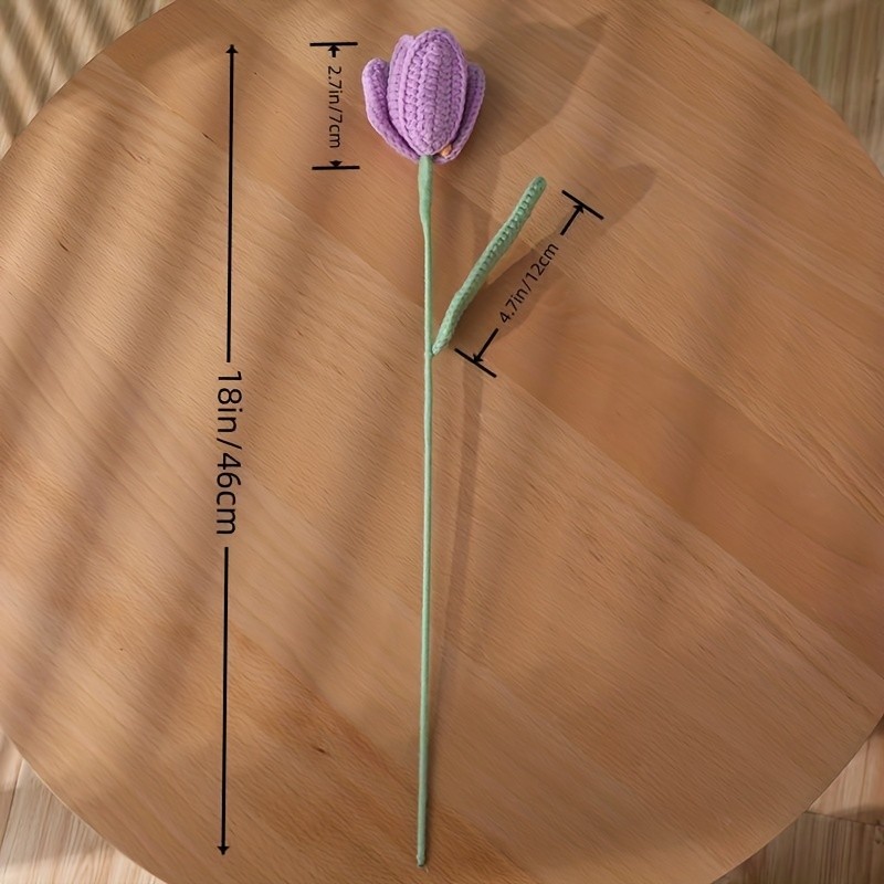 1pc Creative Crochet Wool Eternal Flower Tulip Gift Handicrafts Every ...