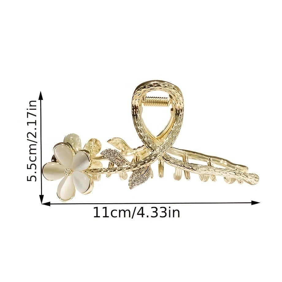 Alloy Flower Hair Claw Clip Non Slip Strong Hold Grip Hair Jaw Clip For