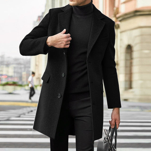 Winter Coats Man New Men's Clothing British Men Business Casual Woolen ...
