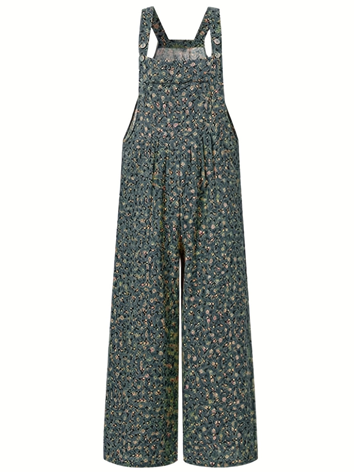Floral Print Dual Pockets Overall Jumpsuit, Casual Button Front Overall ...