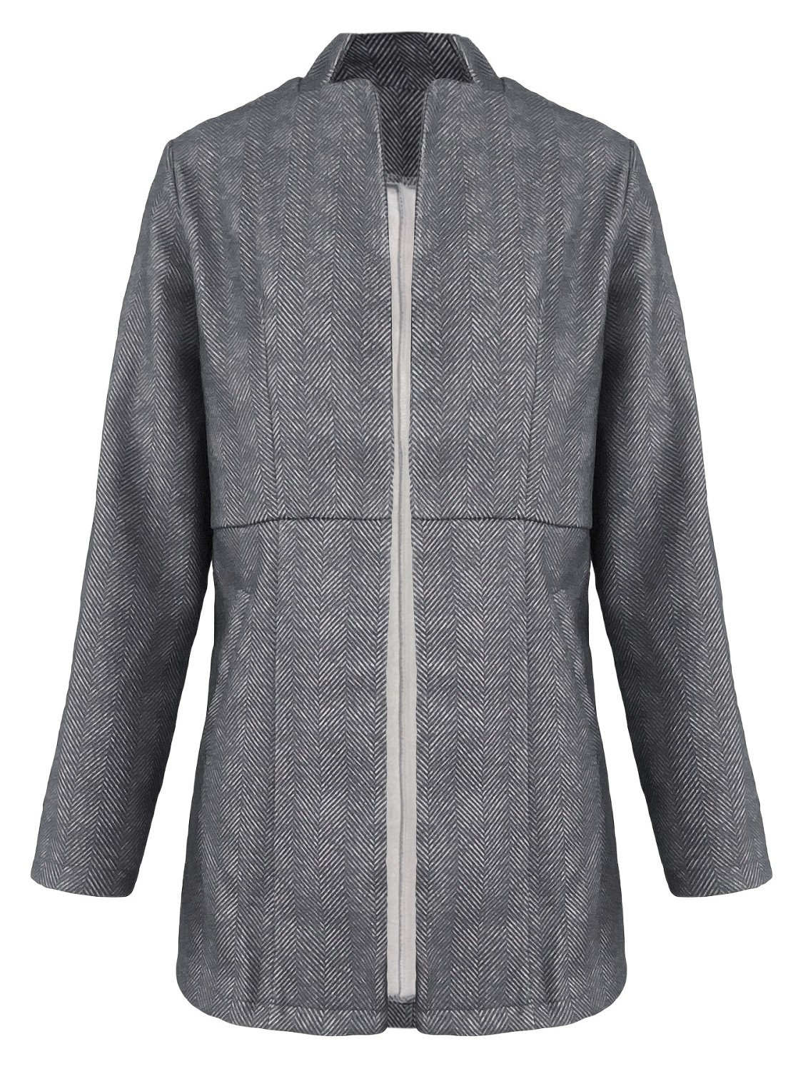 Open Front Lapel Neck Blazer, Elegant Long Sleeve Blazer For Office ...