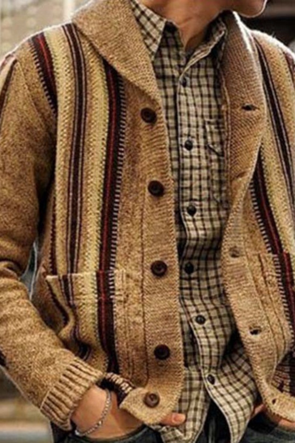 Mens Knitted Jacket Sweater Cardigan Warm Tops Coat Casual Solid Men's ...