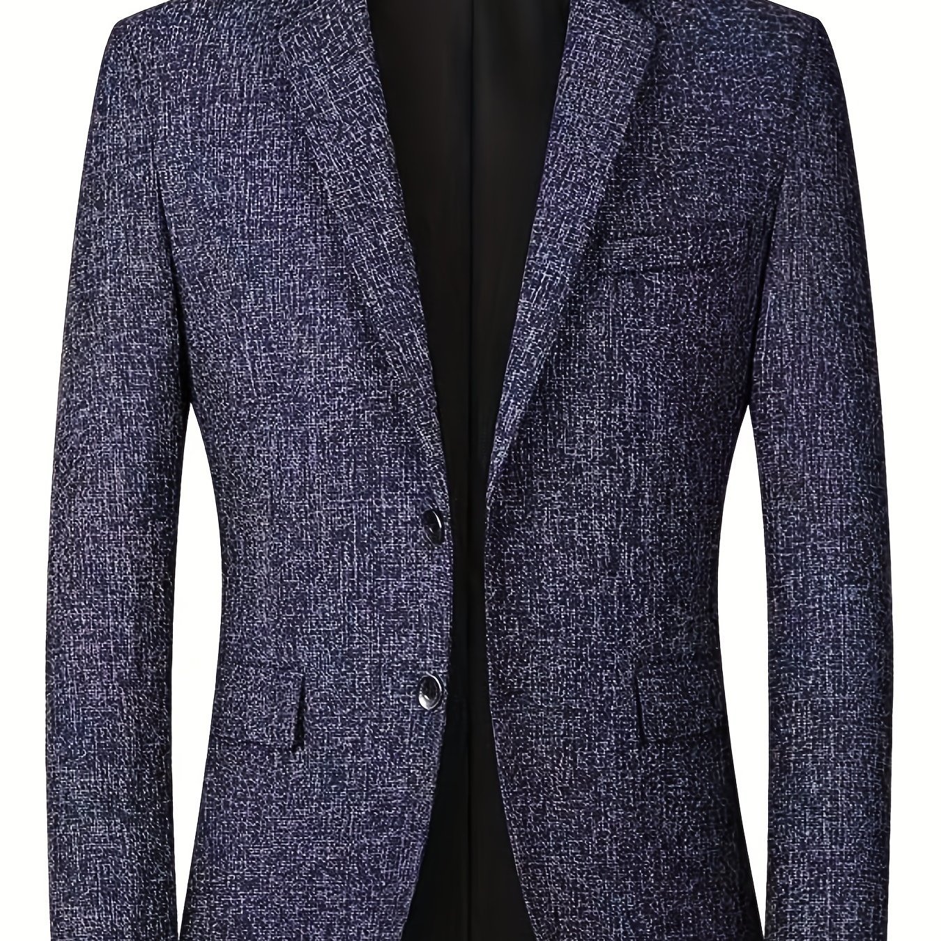 Two Button Blazer, Men's Semi-formal Texture Pattern Lapel Sports Coat ...