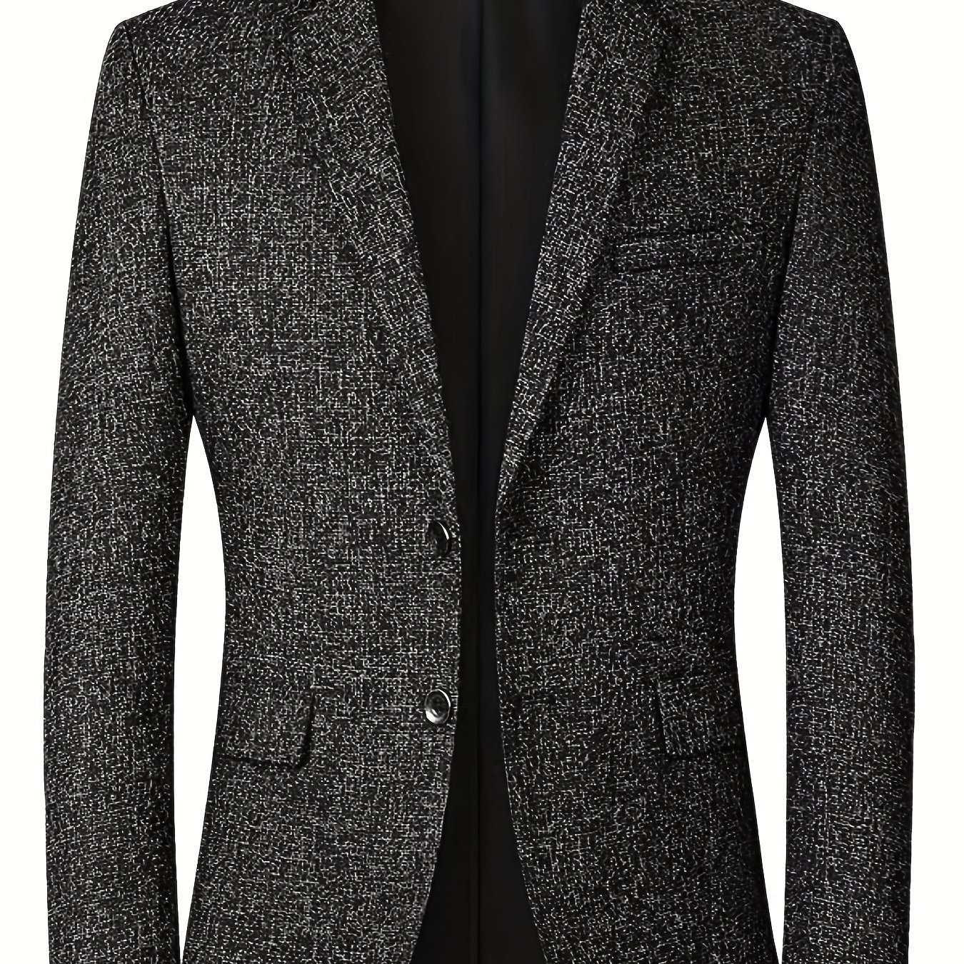 Two Button Blazer, Men's Semi-formal Texture Pattern Lapel Sports Coat ...