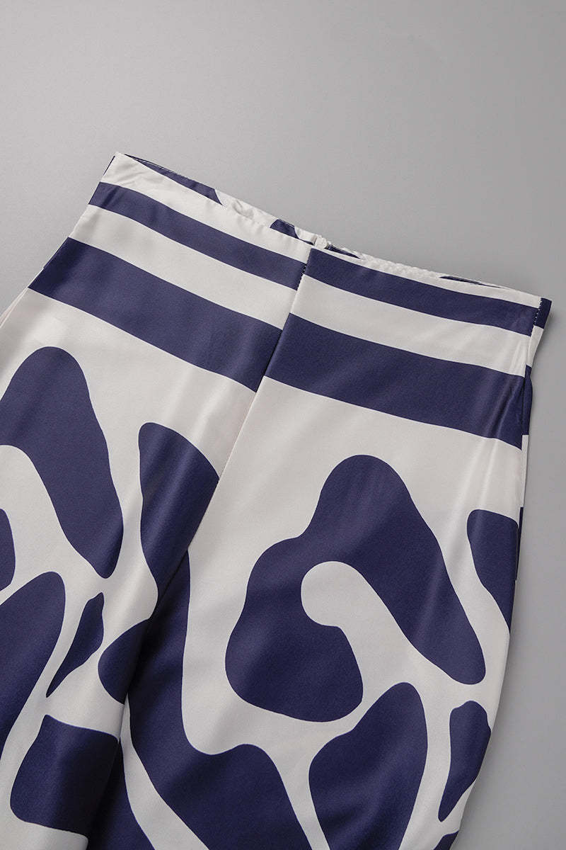 Casual Elegant Print Patchwork Off the Shoulder Long Sleeve Two Pieces ...