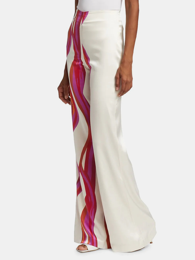 Urban Wide Leg Loose Printed Off-The-Shoulder Blouses &Casual Pants Two ...