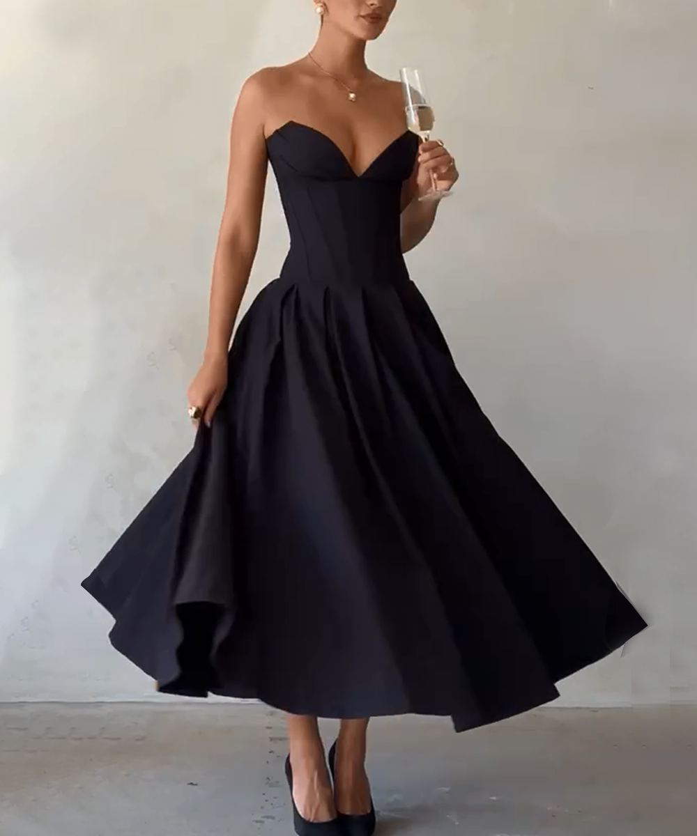 Sexy Black Solid color Gown Dress