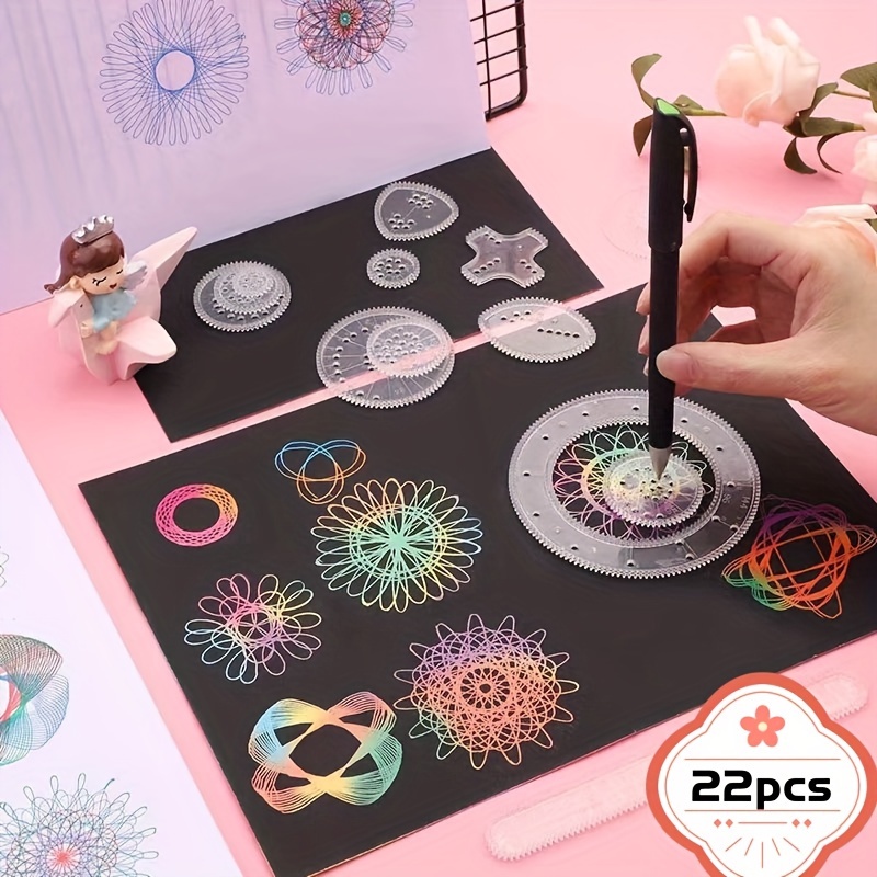 22pcs Variety Flower Ruler Painting Set: Create Endless Changes Spiral ...