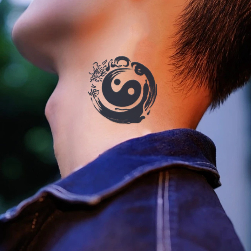 Eight-Diagram-Shaped Pattern Tattoo Sticker, Waterproof, Sweat-Proof ...