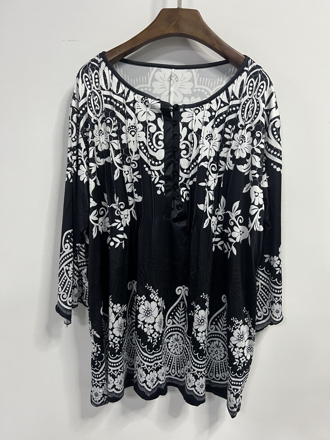 Plus Size Boho Top, Women's Plus Paisley Print Half Sleeve Button Up V ...