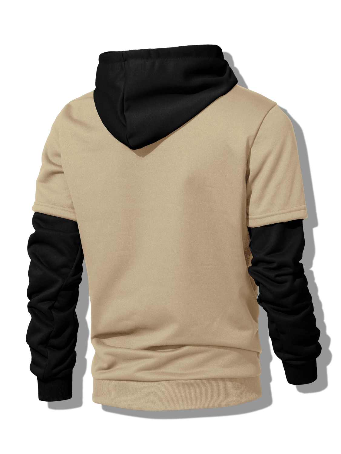 Faux Two-piece Hoodie, Cool Hoodies For Men, Men's Casual Color Block ...