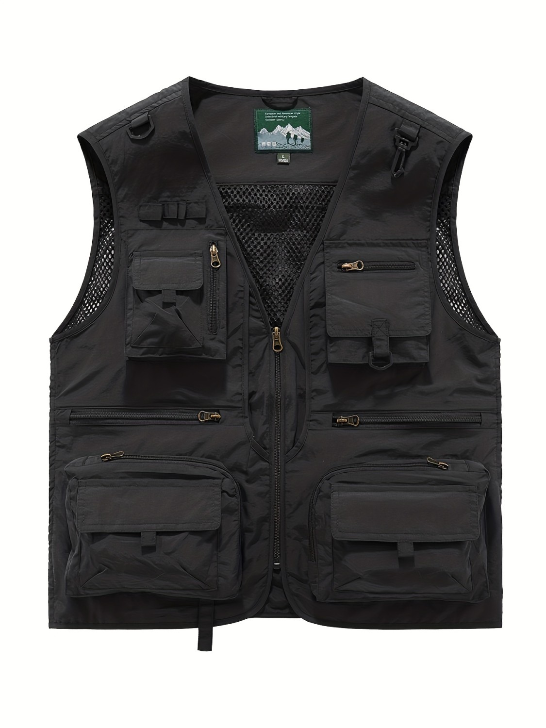 Breathable Mesh Zip Up Cargo Vest For Men - Perfect For Fishing, Hiking ...