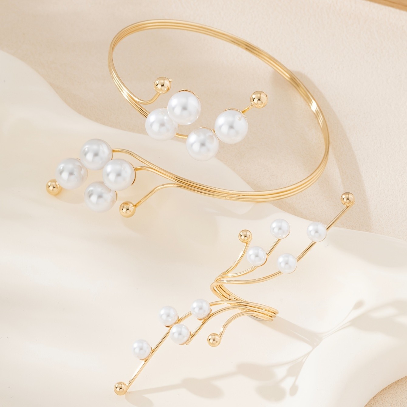 Elegant & Chic Adjustable Bangle and Ring Set with Unique Irregular ...