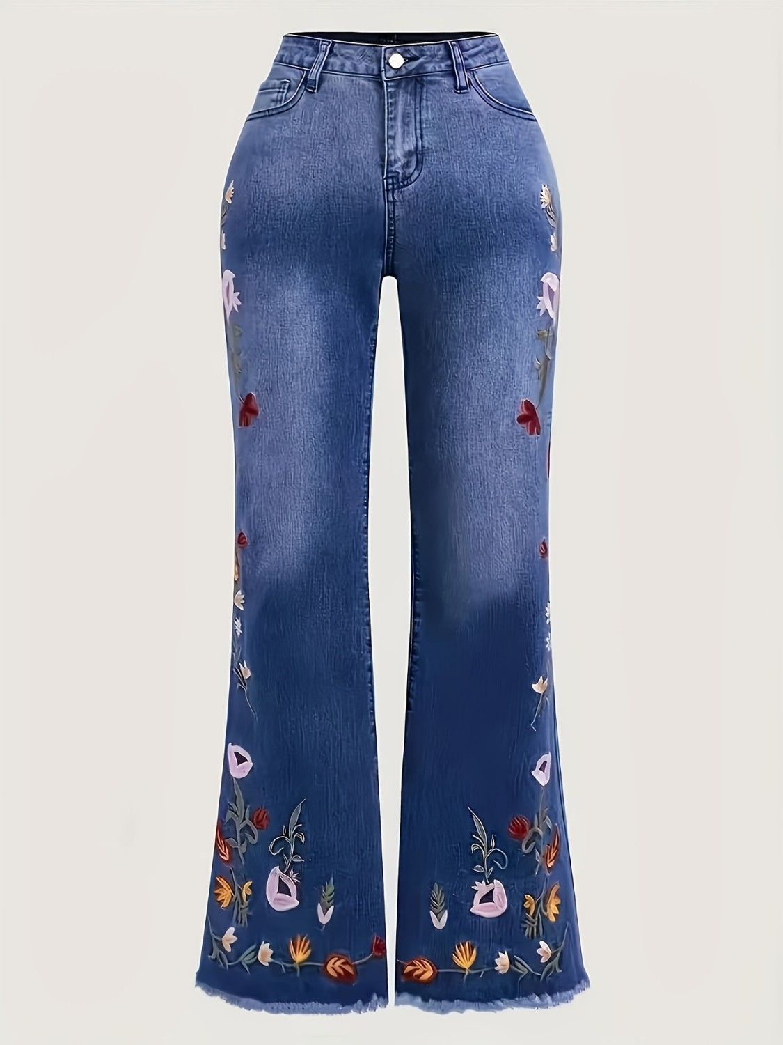 Women's Fashion Embroidered Denim Bell Bottoms