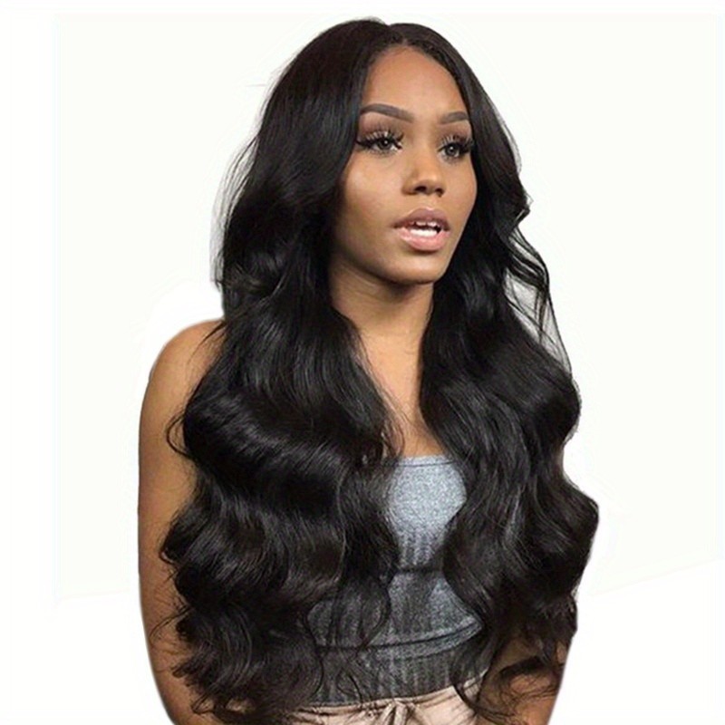 Long Curly Wavy Middle Parted Wig - Natural Looking, Breathable High ...