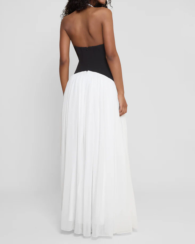 Fashion V-neck Contrast Dress