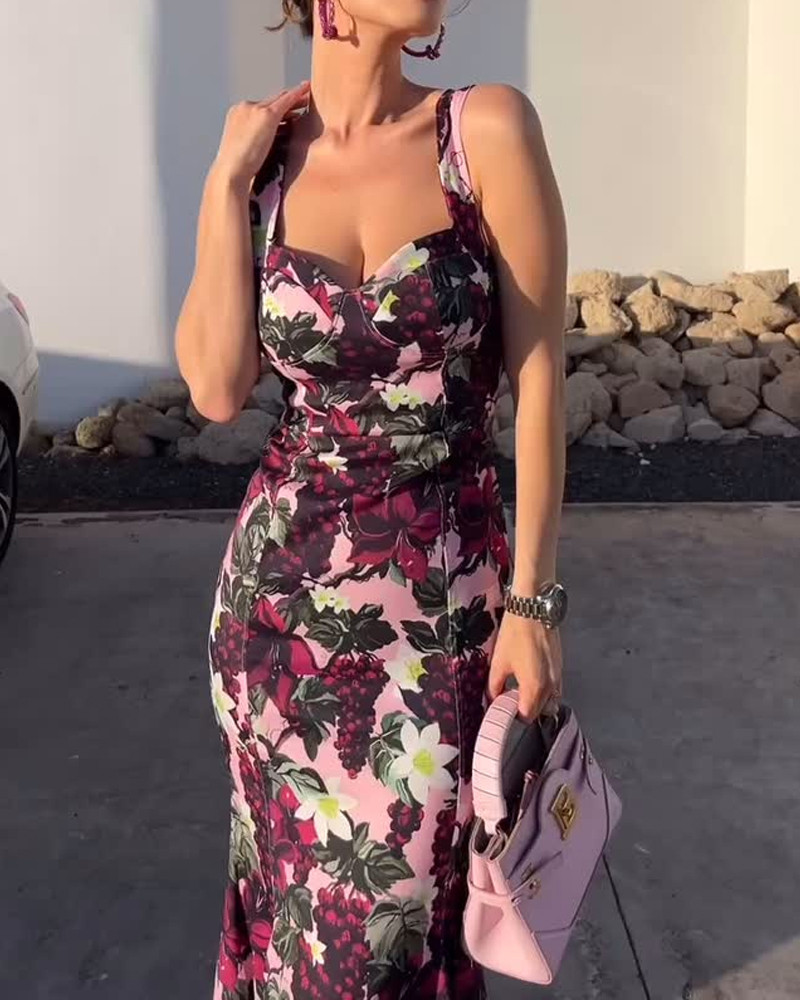 Elegant Flower Fishtail Dress