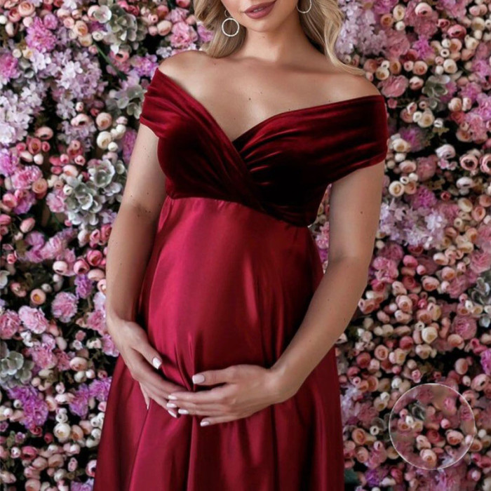 New Velvet Silk Maternity High-Quality Pregnant Women Loose Photography ...