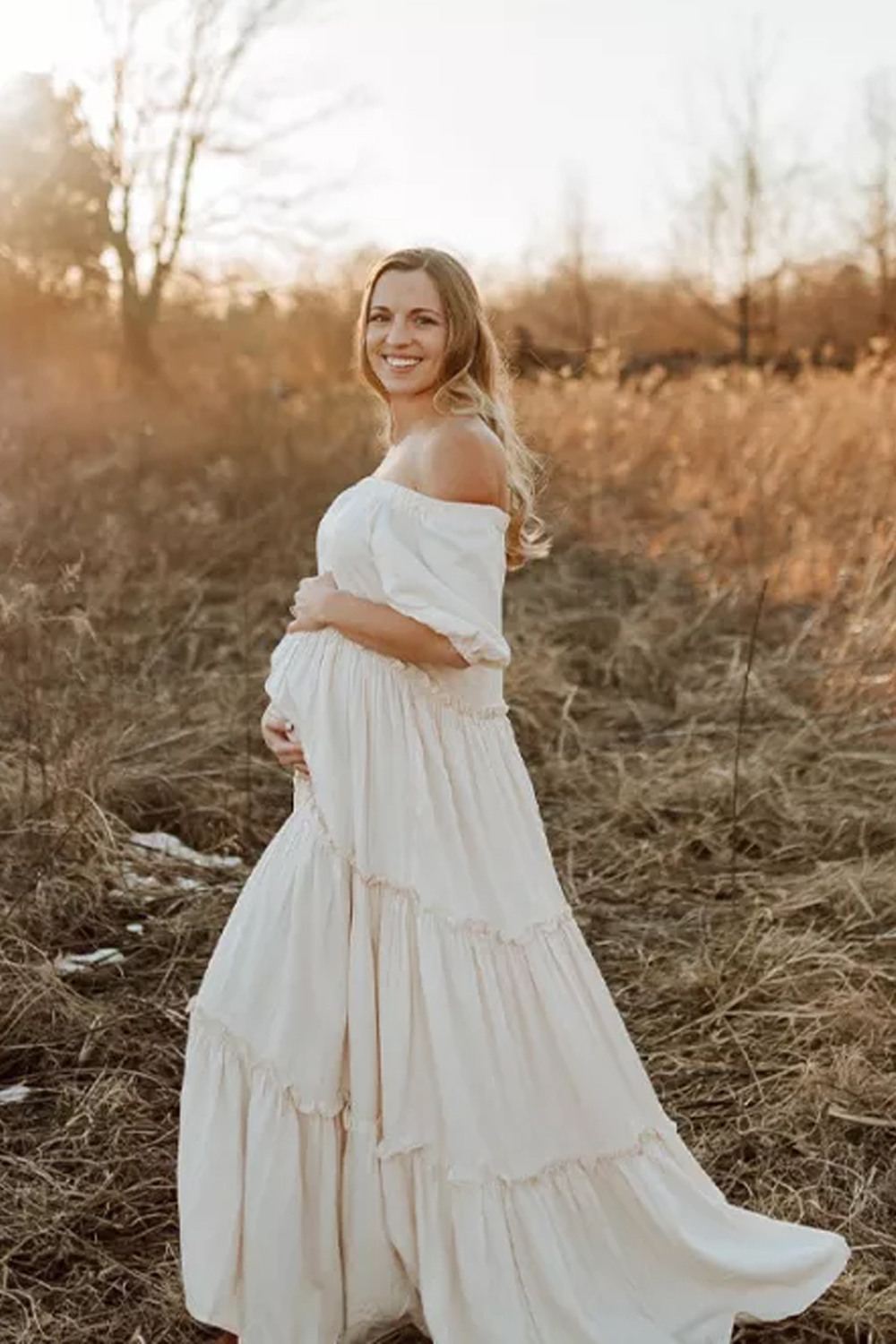 Boho Maternity Gown Photography Long Dress Pregnant Women for Baby ...