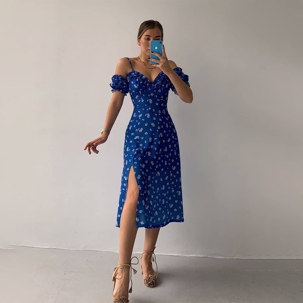 SLPBELY Floral Sling Midi Party Dress For Women Summer Sexy Spaghetti ...
